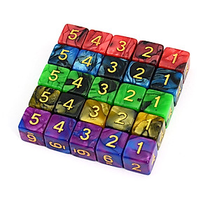 SmartDealsPro D6 Six Sides 16mm Two Color Dice for DND MTG PRG Wow Table Game (Color 2)