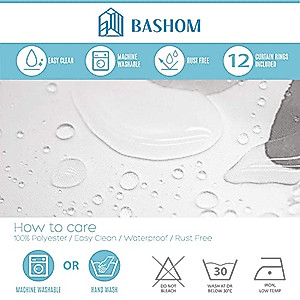 BASHOM BSC-615 Animal World Map Shower Curtain Set for Kids Waterproof Washable Decorative Bathroom 71''x71'' (180x180cm) Polyester Fabric with 12 Hooks Colourful Educational Country Liner Tapestry