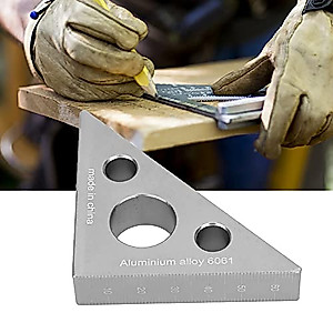 Qyebavge Aluminum Alloy Right Angle Ruler DIY Woodworking Measuring Gauge Triangle Tool with Clear Scale