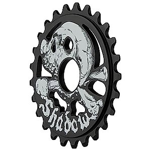 THE SHADOW CONSPIRACY 25T Cranium Durable Graphics-Based Single Speed BMX Chainring Sprocket, Color Options - Black
