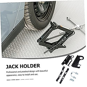 Housoutil 1 Set Jack Mount Car Jacks Car Mount Car Jack Mount Bracket Automobile High Lift Jack Auto Jack Roof Cargo Basket Monkey Climbing Pole Automatic Steel Black Jack Mount Hold