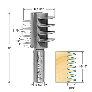 Amana Tool - 45796 Carbide Tipped Finger Joint 1-3/8 Dia x 1-9/16 x 1/2" Shank