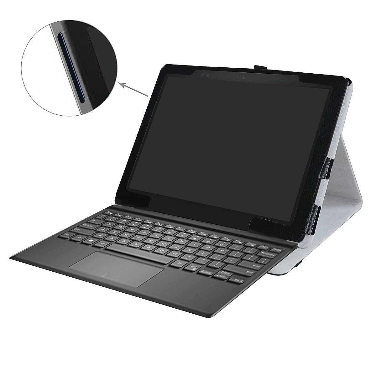 Dell Latitude 5285 Case,Mama Mouth PU Leather Folio Stand Cover for 12.3" Dell Latitude 5285 (12.3 Inch HD IPS Touch) 2in1 Laptop,Black