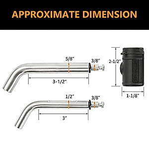 META Hardware Swivel Head Trailer Hitch Lock, Right Angle 1/2” and 5/8” Diameter Dual Bent Pin for Class I II III IV V Hitches, Anti-Theft Hitch Pin Lock Compatible with Tow Truck, Boat, Bike