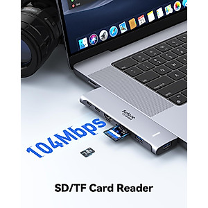 USB C Adapter HDMI Hub for MacBook Pro/Air M1 M2 2023 2022 2021 13"15"16",Mac USB Adapter 7-in-2, MacBook Accessories with HDMI,Thunderbolt 3, USB C and 2 USB A 3.0 Data Ports, SD&microSD Card Reader