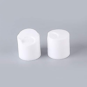 24/410 White Press Caps with .270 Orifices, Dispensing Smooth Disc Top Closures, Replacement Caps for Squeeze Bottles, Neck Diameter 24mm, Thread Type 410 (Pack of 12)