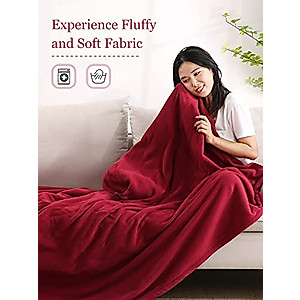 Electric Heated Blanket 62'' x 84'' Twin Size, 4 Heating Levels & 10 Hours Auto Off, Full Body Warming with Fast Heating & Machine Washable, Lightweight Cozy Soft Fleece for Home Use