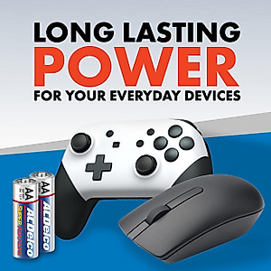 ACDelco 40-Count Double AA Batteries, Maximum Power Super Alkaline Battery, 10-Year Shelf Life, Reclosable Packaging