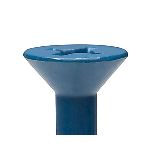 CONFAST 3/16" x 1-1/4" Blue Flat Phillips Concrete Diamond Point Screw Anchor with Drill Bit for Anchoring to Masonry, Block or Brick (100 per Box)