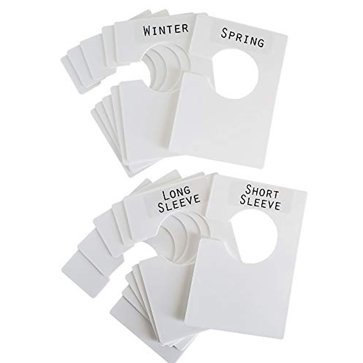 12 Blank White Large Clothing Rod Size Dividers Adult or Child Closet 6x4 Inches