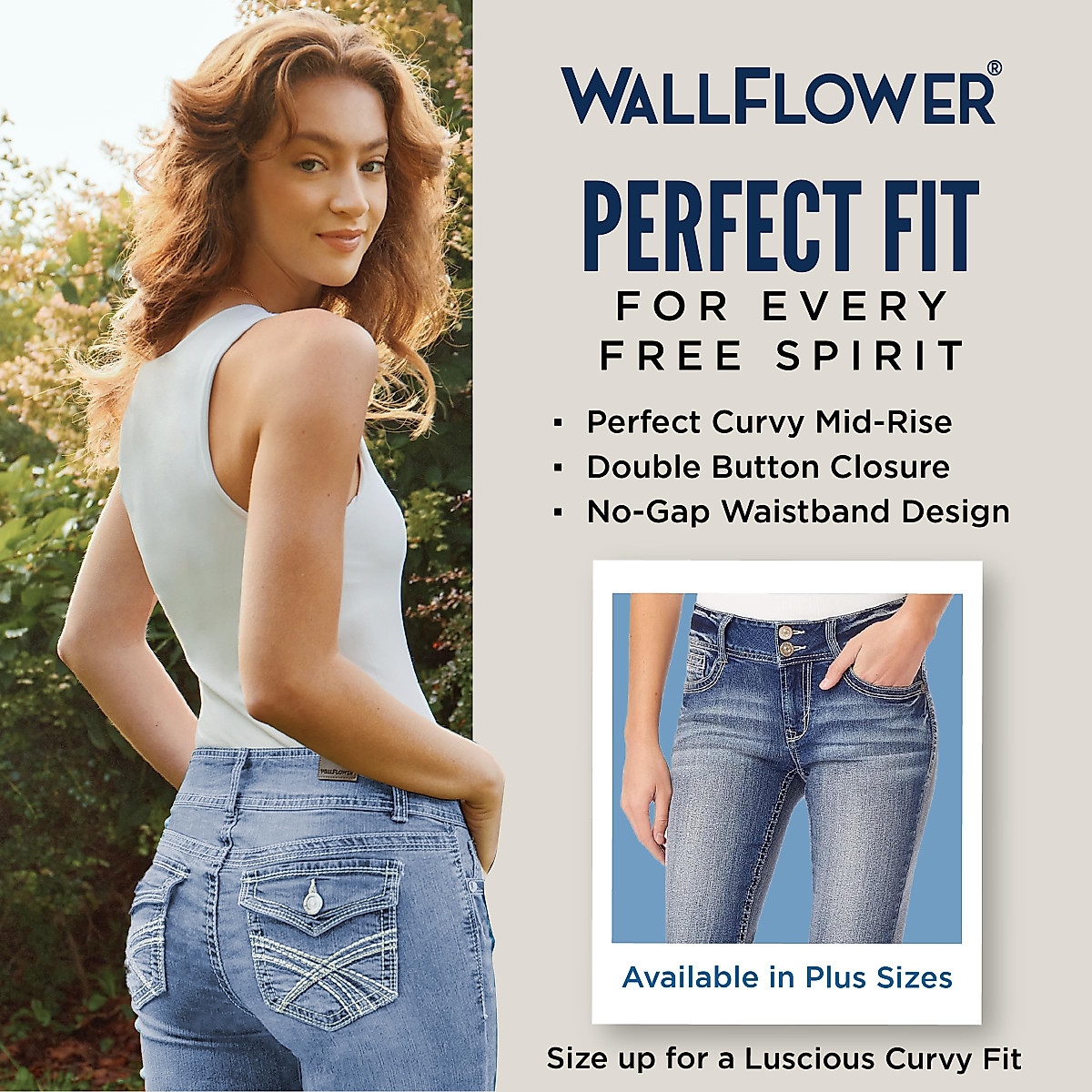 WallFlower Women's Luscious Curvy 17" Capri Mid-Rise Insta Stretch Juniors (Standard and Plus), Betsy, 9