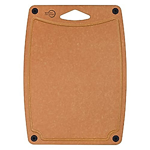 Mercer Culinary Composite Cutting Board-17.25" X 11.75",W/SIL Feet/Channel, Small, Tan