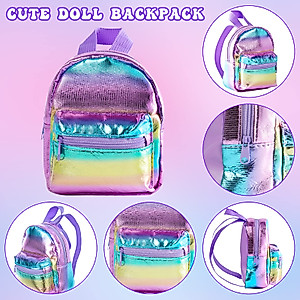 18 Inch Girl Doll Clothes and Accessories School Supplies Playset with Doll Clothes,School Bags, Sunglasses, Pencils, Pencil Sharpener, Notebooks, Phone, Hair Clip, Stickers （No Doll）