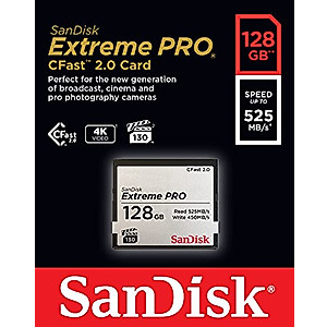 SanDisk 128GB Extreme PRO CFast 2.0 Memory Card - SDCFSP-128G-G46D