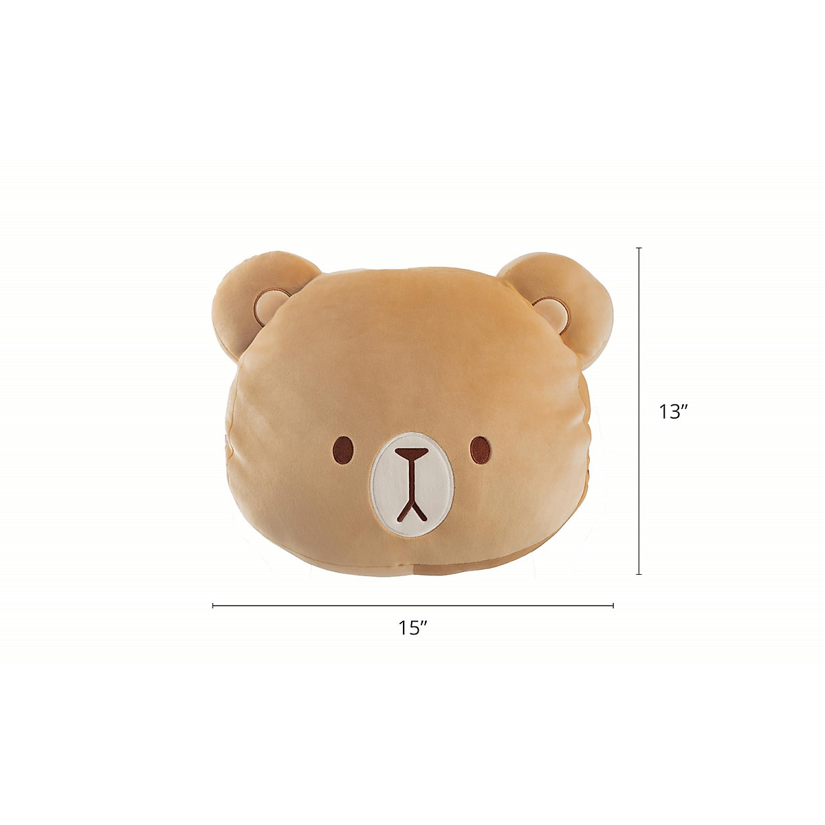 Milkmochabear Official Milk Head Cushion Authentic Merchandise 15" inch Super Soft Plush Decorative Throw Pillow White Bear Character Cute Adorable Home Bedroom Office Decor Polyester Spandex