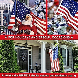 Leimaq American Flags for Outside 3x5 ft - Heavy Duty 300D Nylon Outdoor US Flag Made in USA with Embroidered Stars, Sewn Stripes and Brass Grommets (3x5 ft)