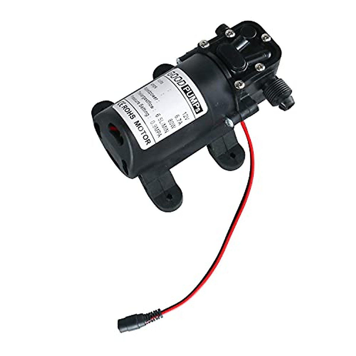 Amarine Made Electric Washer Pump Kit,12V Portable High Pressure Water Pump with 23.6" PVC Pressure Hose and Independent Power Switch,Wash Device for Auto RV Marine,Home,Garden,Vehicles (80W,130PSI)