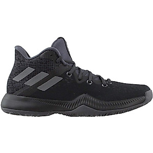 adidas Boy's Mad Bounce J Basketball Shoe, Utility Black/Black/Grey, 4 M US Big Kid