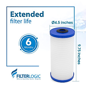 Filterlogic AP810 Whole House Water Filter, Replacement for 3M Aqua-Pure AP810, AP801, AP811, Whirlpool WHKF-GD25BB, WHKF-DWHBB, 5 Micron, 10" x 4.5", Well & Tap Water Filter, Pack of 3