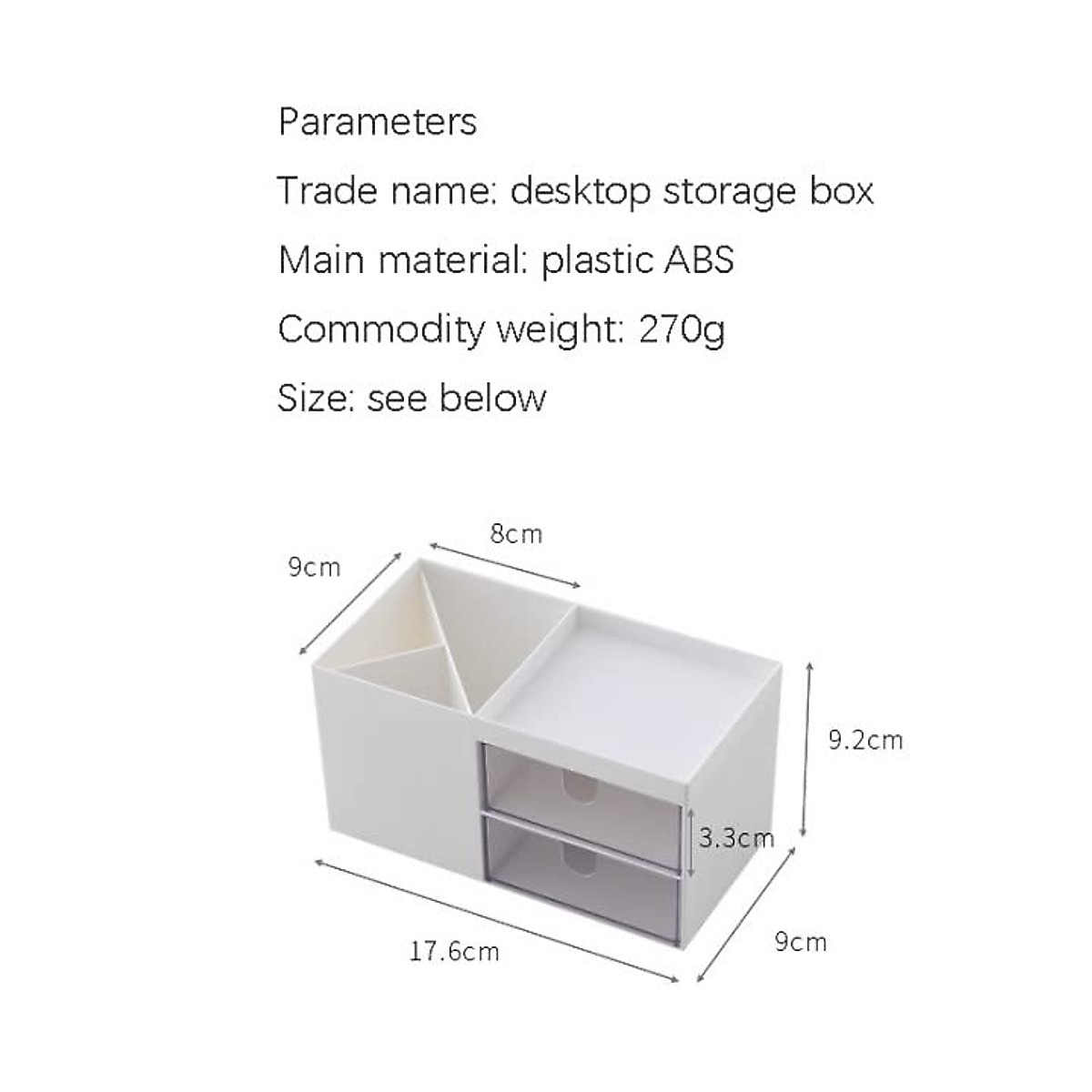 Najerao - Desktop Storage Organizer Pen Holder for Desk Cute Pencil Holder with 2 Drawer Desk Organization for Office, Home, School(Blue)