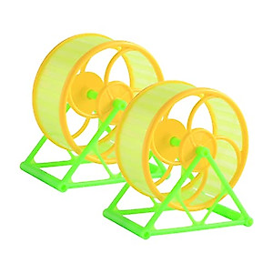 Ipetboom Silent Hamster Wheel Toys 2PCS Exercise Wheel Silent Running Wheel Pet Running Jogging Sports Exercise for Small Pet Hamsters Mice Rat Gerbils (Random Color) Chinchilla Hamster