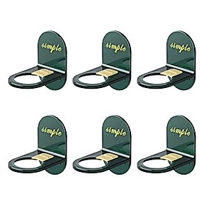 Wsaikis Hand Sanitizer Bottle Rack Hook Wall Mounted Bathroom Bottle Holder Shampoo Rack Hook ,Liquid Soap Holder Self Adhesive Wall Mounted Holder for Bathroom or Kitchen (6pcs Dark Green)