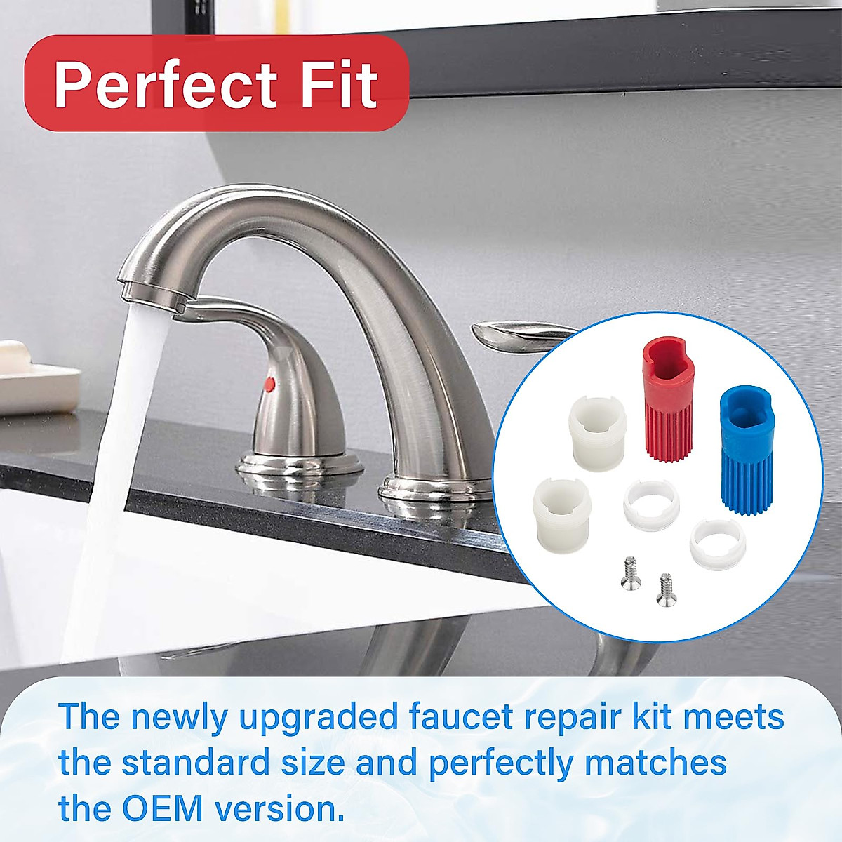 New Upgraded 97479 Stem Extension Kit Shower Valve Repair Kit for Moen Monticello Bathroom Faucet Cartridge Replacement Parts