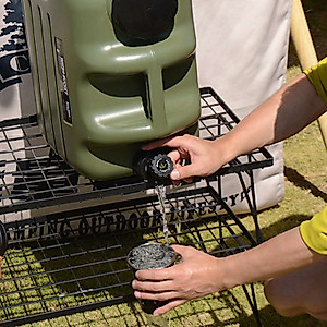 DESERT & FOX Water Container with Spigot 2.6/4.8/6.6Gal PE Water Storage Carrier Portable Green Bucket for Camping Hiking Picnic BBQ(Green 4.8Gal)