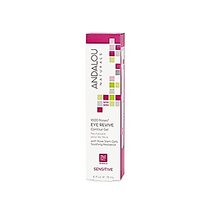 Andalou Naturals 1000 Roses Eye Revive Contour Gel, pomegranate,rose, 0.6 Fl Oz