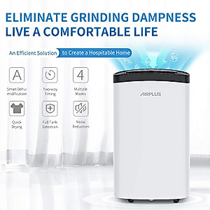 AIRPLUS 1,500 Sq. Ft 30 Pints Dehumidifier for Home and Basements with Drain Hose(AP1907)
