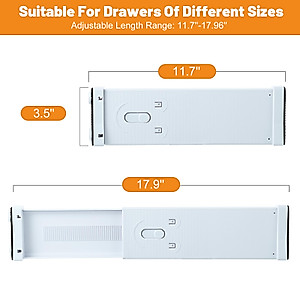 Dntorx 5 Pack Drawer Dividers ABS 3.5" High, 11.7''-17.9'' Adjustable Drawer Dividers Organizers for Clothes Organizers Expandable Separators Dresser Organizer for Clothes Kitchen Utensils Dresser