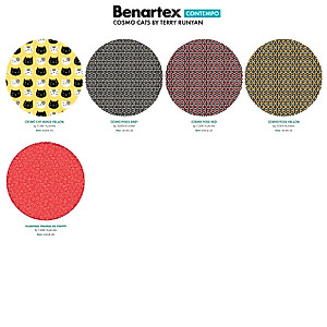 Contempo by Benartex Cosmo Cats Cats, Fabric by The Yard (Red/Multi)