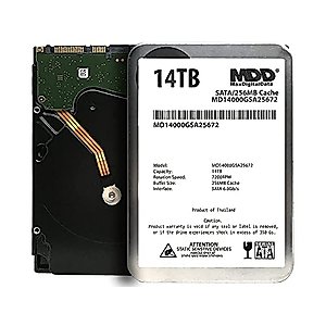 MaxDigitalData (MD14000GSA25672) 14TB 7200RPM SATA 6Gb/s 256MB Cache 3.5inch Internal Desktop Hard Drive - 3 Years Warranty (Renewed)
