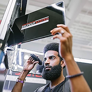 SELF-CUT SYSTEM 2.0 - LED Lighted Black Lambo 3 Way Mirror with Free Educational Mobile App