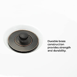 Oil-Rubbed Bronze Tub Drain Stopper Kit - Bathtub Drain, Bushing, Face Plate, and Conversion Kit with Three Screws Bathtub Drain Kit - All Brass Construction with Conversion Parts