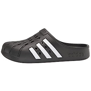 adidas Unisex Adilette Clogs Slide Sandal, Core Black/White/Core Black, 13 US Women/12 US Men