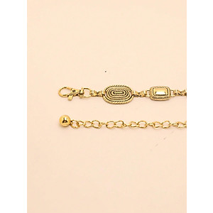 Verdusa Women's Golden Metal Decor Carved Floral Design Waist Chain Belt Gold 90/100