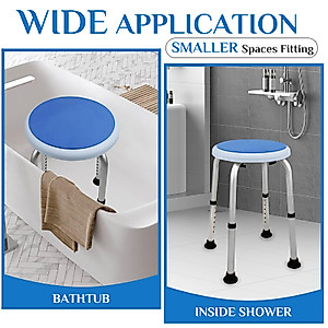 Massage Products Swivel Shower Stool 300 Lbs, 360 Degree Rotating Shower Chair for Inside Shower, Non-Slip Shower Bench Bathtub Seat (Shower Stool with pad)