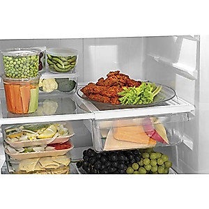 GE GTE18GSNRSS 28 Energy Star Qualified Top Freezer Refrigerator with 17.52 cu. ft. Capacity LED Lighting Adjustable Glass Shelves and Upfront Temperature Controls in Stainless Steel