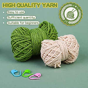 kdafio Crochet Kit for Beginners, Hanging Potted Plants Crochet Starter Kit with Step-by-Step Instructions and Video Tutorials Complete Crochet Kit for Beginners Decoration (Green Apple Plants)