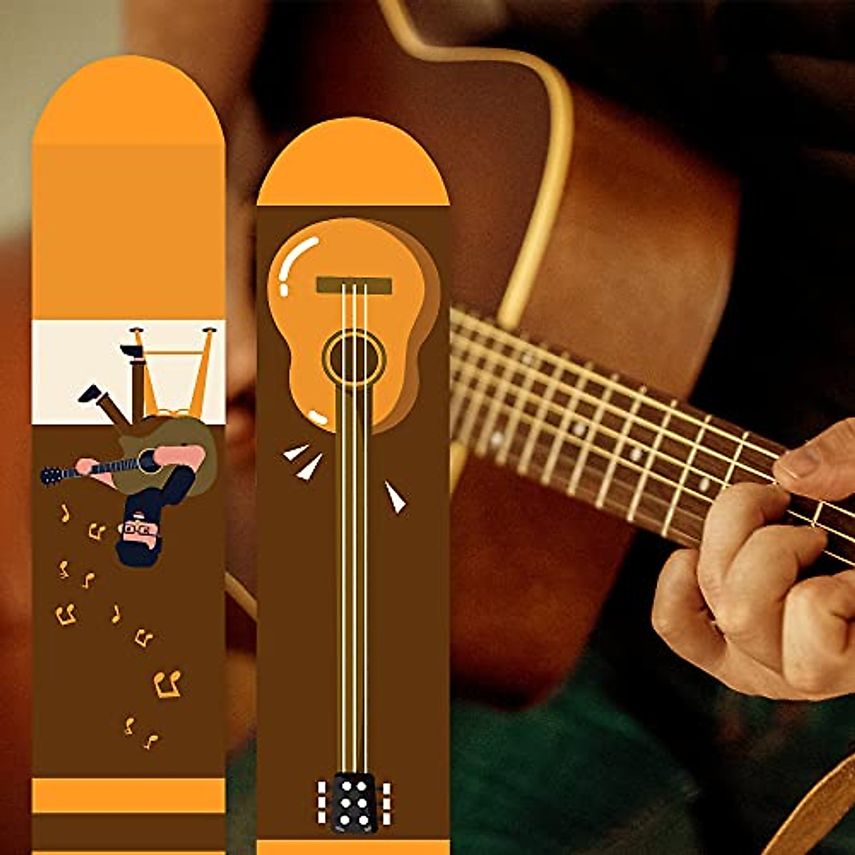 Funny Guitar Socks Men Teen Boys - Music Fun Novelty Crazy Funky Silly Crew Cool Socks 9-11 Musical Musician Guitar Teacher Valentines Day Gifts for Music Lovers Christmas Stocking Stuffers
