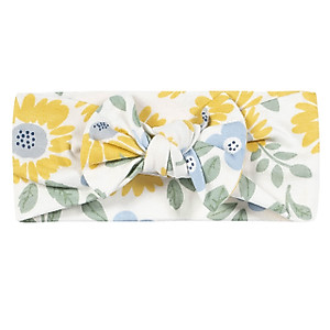 Gerber Baby Girls Long Sleeve Onesies 3-Piece Bodysuit, Pants & Headband Set, Yellow Sunflower, 3-6 Months US