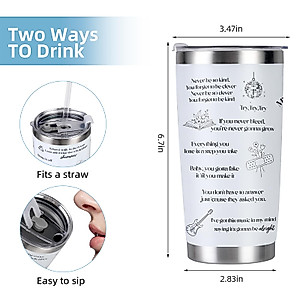 Sincerez Daily Affirmations Tumbler for Music Fans - Singer Merch Fans Gift Coffee Cup for Women Man Girls Friends Sister, Lyrics Motivational Quotes Cup, Travel Coffee Mug (20 oz)