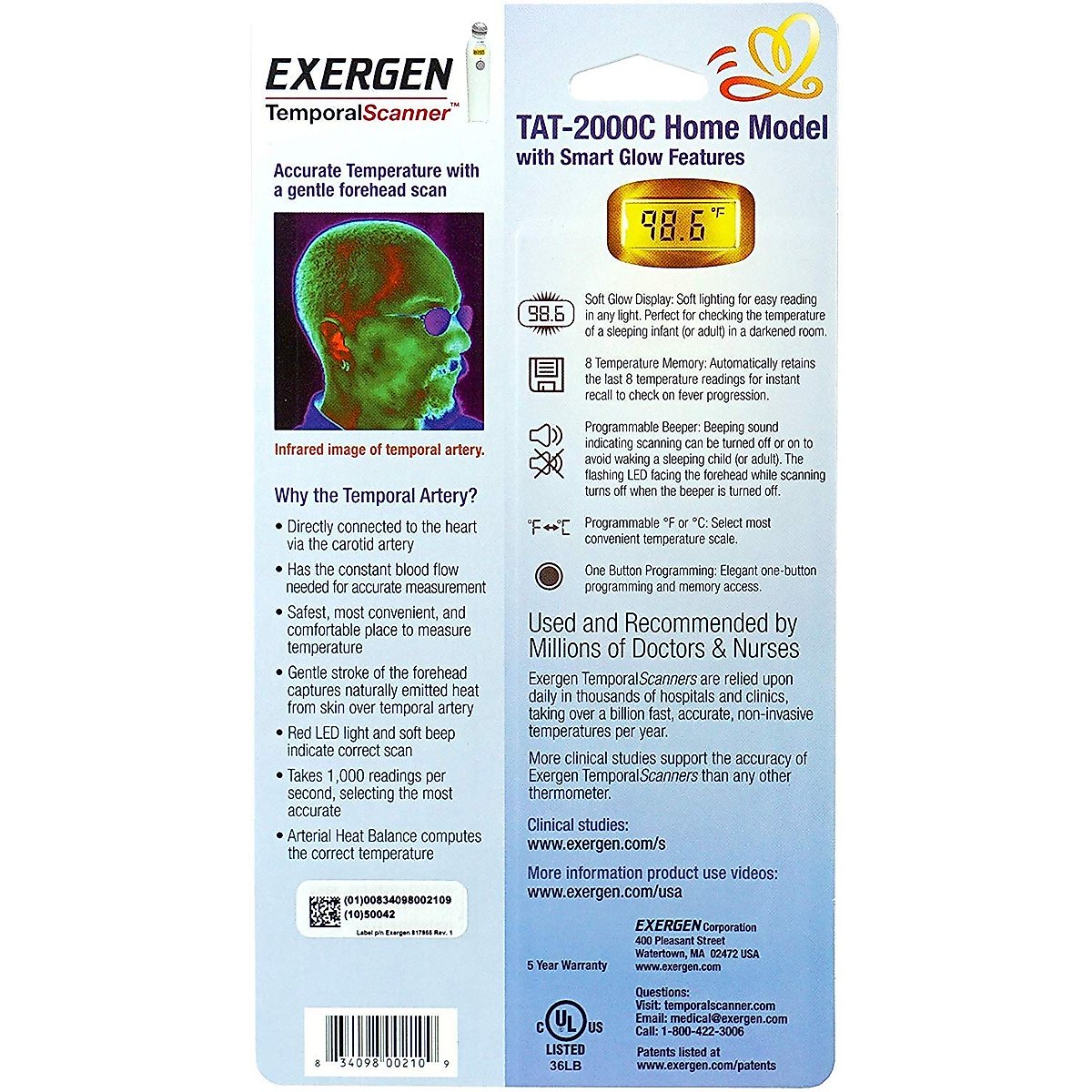TEMPORAL ARTERY THERMOMETER TAT-2000C SCAN, Digital display