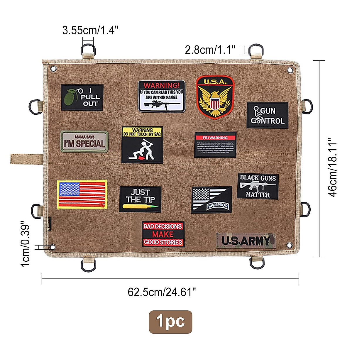 NBEADS Patchs Display Board, Tactical Badge Emblem Display Badge Patch Holder Military Holder Organizer with Iron Clasp for Button Badge Collections Display