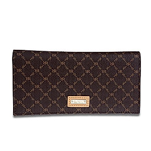 Signature Half-Fold Slim Wallet in Brown