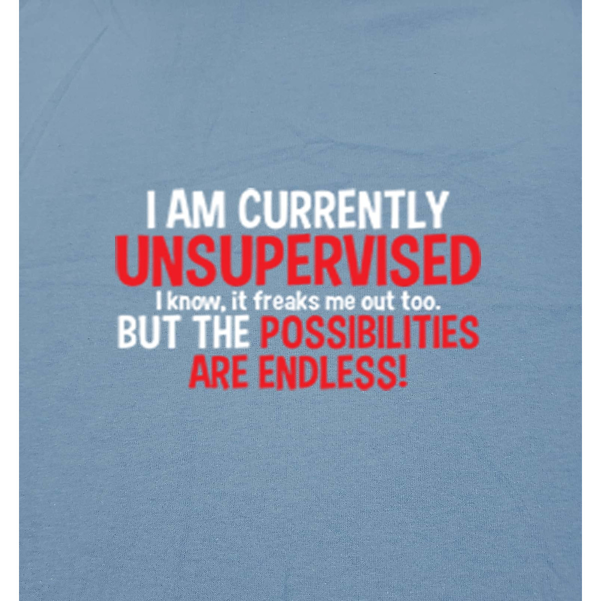 Currently Unsupervised Novelty Graphic Sarcastic Funny T Shirt L Black