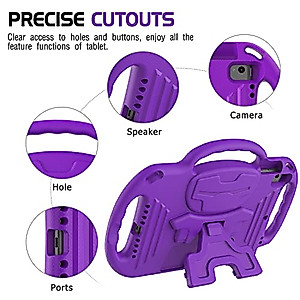 AVAWO Kids Case for iPad 10.2 9th & 8th & 7th Generation, iPad 10.2 2021/2020/2019 Case - with Shoulder Strap - Light Weight Shock Proof Handle Stand Kids Friendly Case for All iPad 10.2 inch, Purple