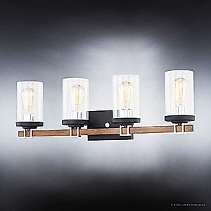 Luxury Urban Loft Bath Light, Large Size: 9''H x 28''W, with Modern Farmhouse Style Elements, Charcoal Finish, UEX2607 from The Hampton Collection by Urban Ambiance