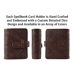 Forged Dice Co Spellbook of Incantations (Dice Edition) Spellbook Card Holder & Deck of Dry Erase Cards with Velvet Storage Bag - Storage for D&D Spell Book Monster Magic Item Cards